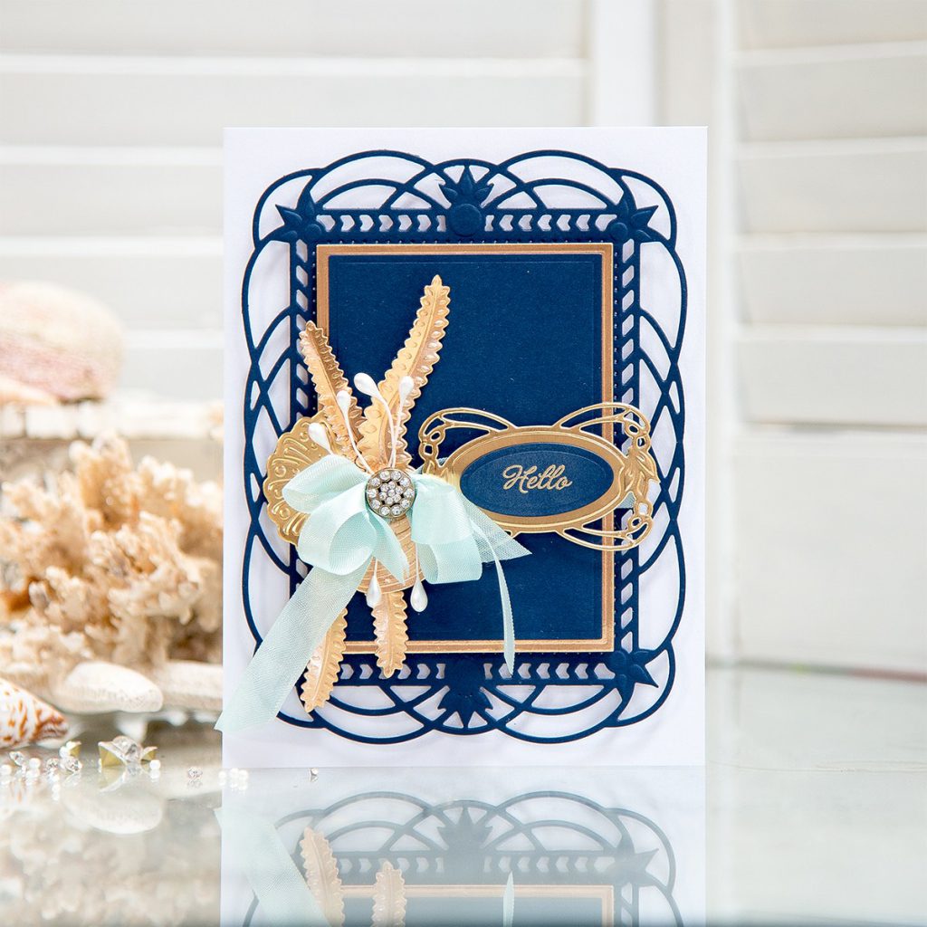 Spellbinders | Layered Hello Card with Art Nouveau Collection. Video | Yana Smakula