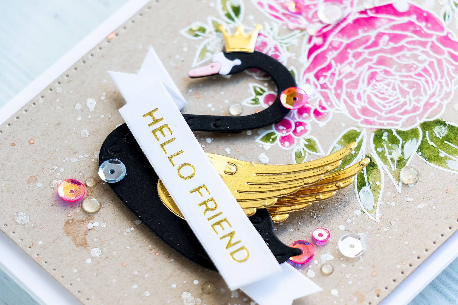Spellbinders | Die Cut Swan Cards with Watercolor Florals. Video | Yana ...