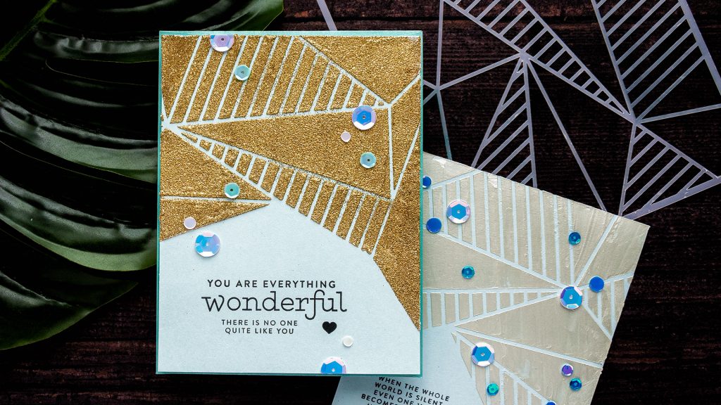 Simon Says Stamp | Faceted Stripes Stencil Cards. Video | Yana Smakula
