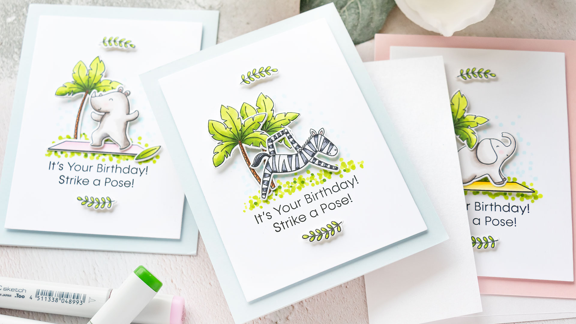 yana-smakula-2021-MFT-Stike-a-Pose-Birthday-Cards-2YT | Yana Smakula