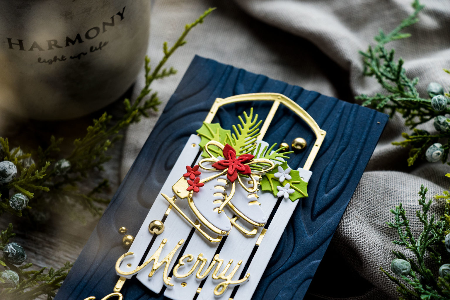 Spellbinders | Christmas Sled Cards. Video | Yana Smakula