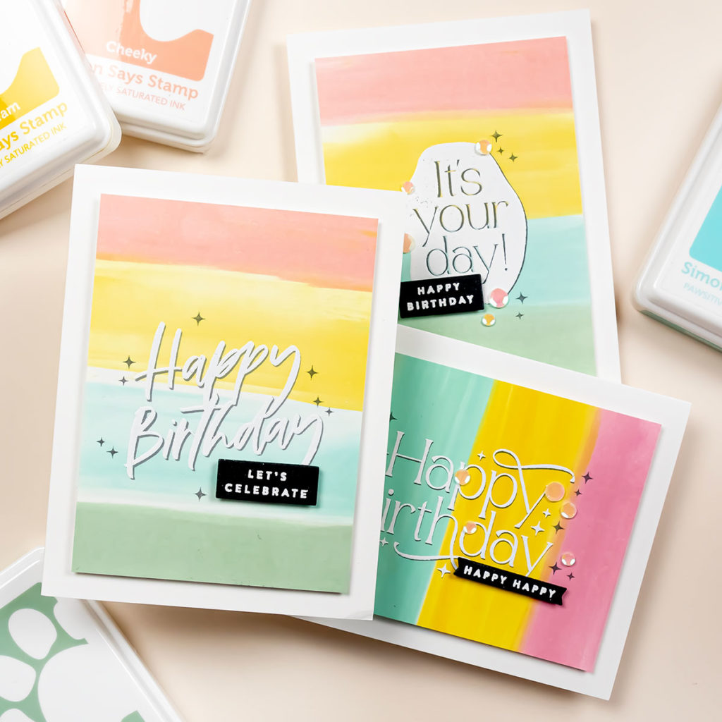 Simon Says Stamp | Direct to Paper Abstract Birthday Cards. Video ...
