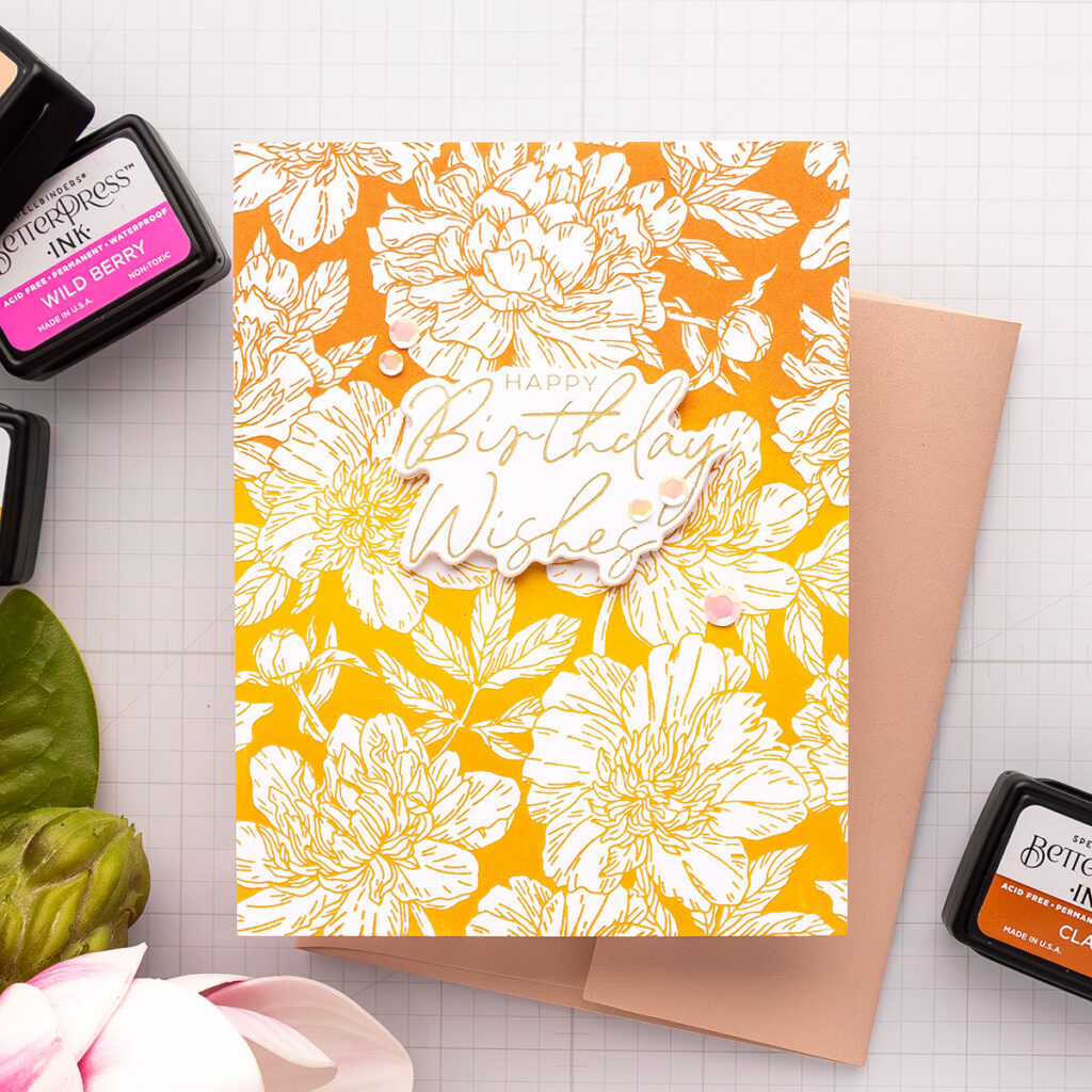 Spellbinders | How to Use Peony Background Press Plate. Video | Yana ...