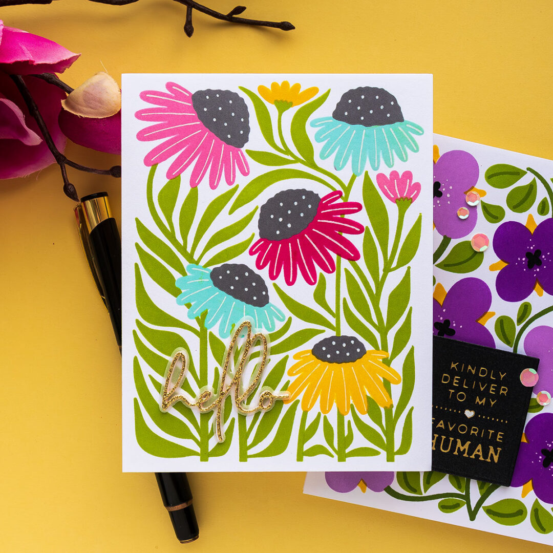 Spellbinders | Ink Blended Cards with Flower Market. Video | Yana Smakula