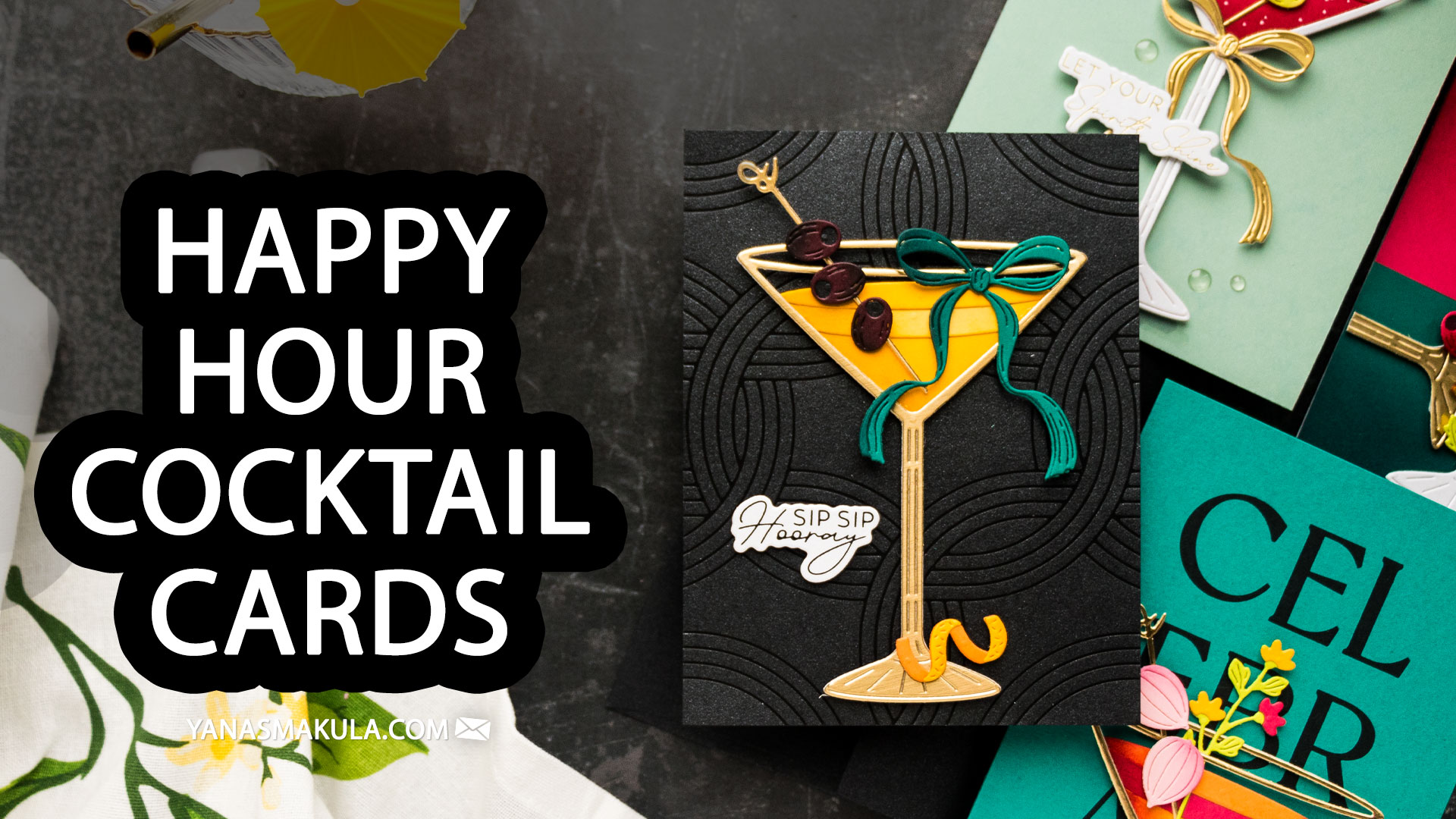 Spellbinders | Happy Hour Cocktail Cards. Video | Yana Smakula